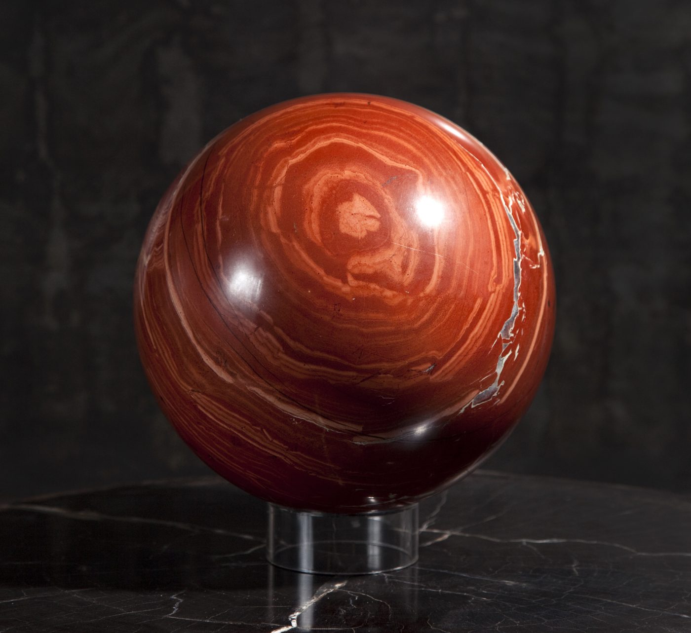 Red Jasper Sphere | Dale Rogers Ammonite