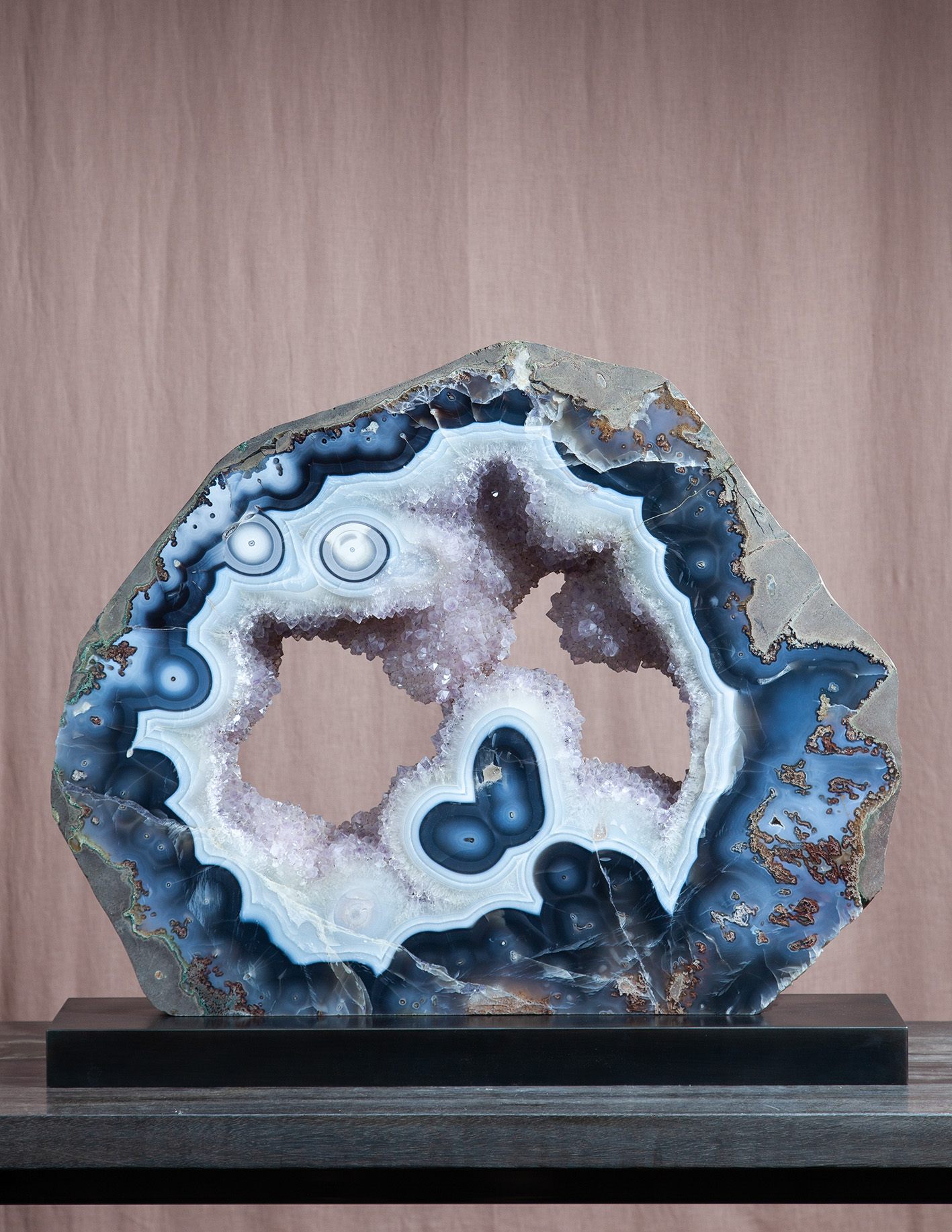 Mounted Giant Agate & Amethyst | Dale Rogers Ammonite